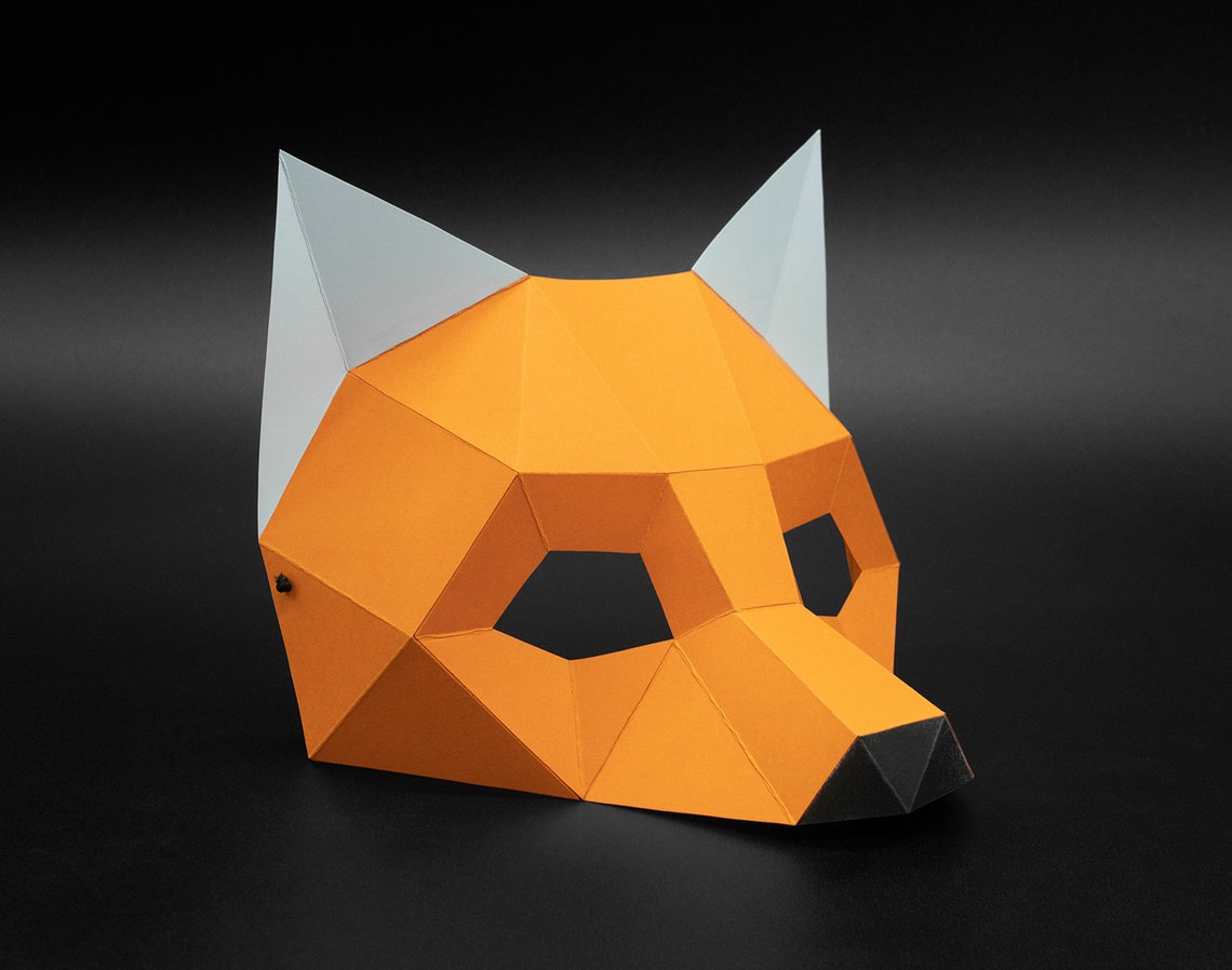 Fox Masquerade DIY Paper Mask Printable Template - Etsy