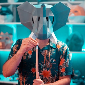 Elephant Mask | DIY Paper Mask, Printable Template, Papercraft, 3D Mask ...