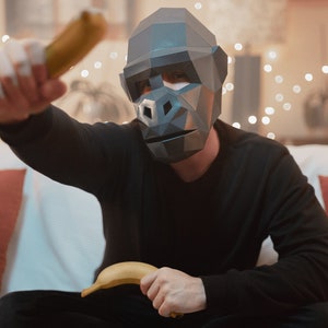 Gorilla Mask | DIY Paper Mask, Printable Template, Papercraft, 3D Mask ...