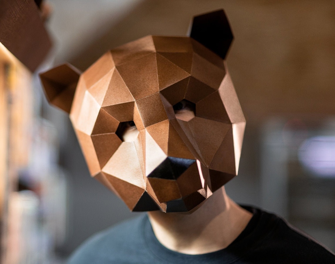 Máscara de Oso de Papel | Plantillas para imprimir, Máscara 3D ...