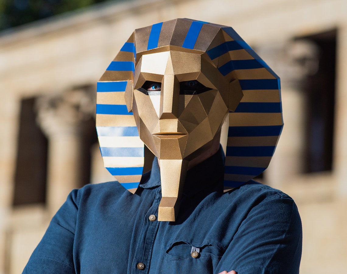 Tut Mask Pharaoh Mask DIY Paper Mask Printable Template - Etsy