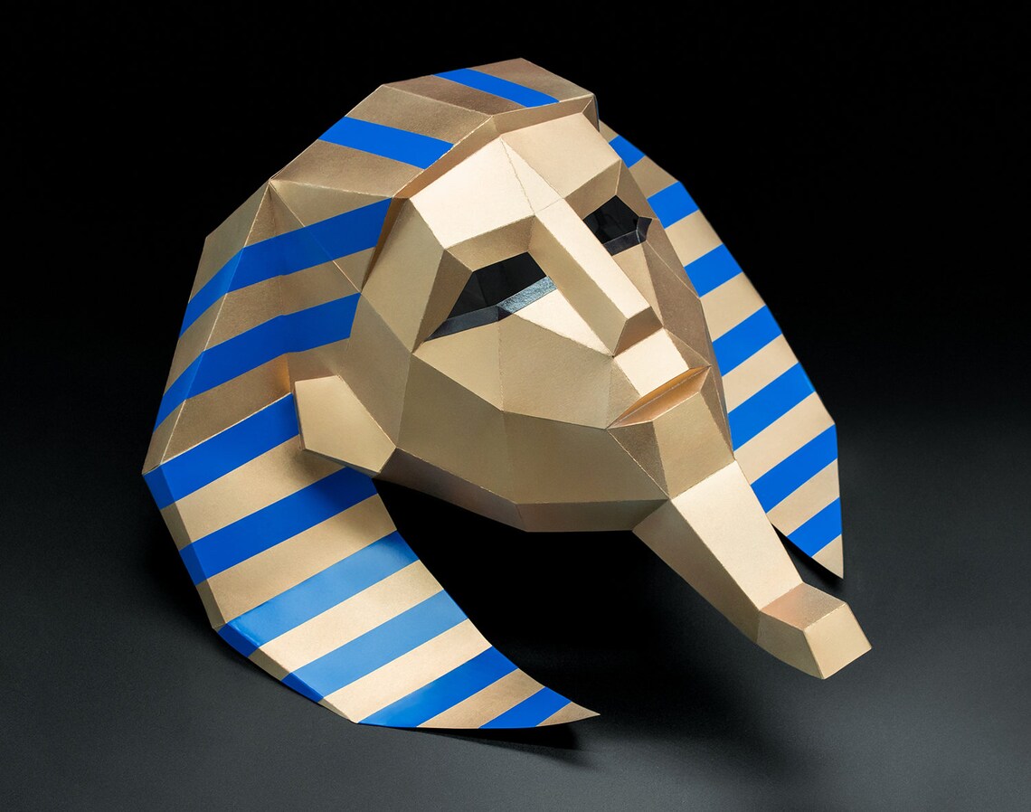 Tut Mask, Pharaoh Mask | DIY Paper Mask, Printable Template, Papercraft ...