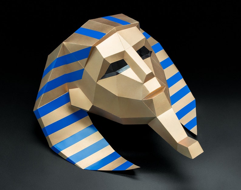 Tut Mask, Pharaoh Mask | DIY Paper Mask, Printable Template, Papercraft ...