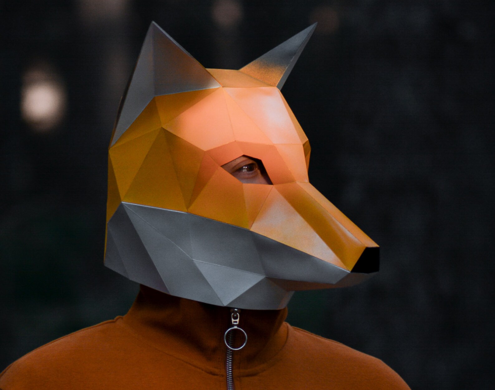 Fox Mask DIY Paper Mask Printable Template Papercraft 3D - Etsy
