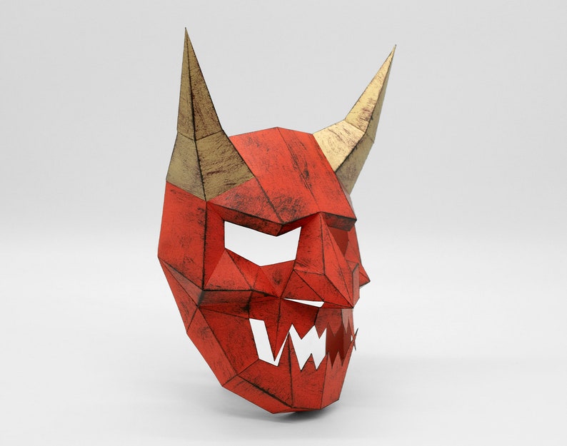 Japanese Demon Mask Oni Hannya DIY Paper Mask Printable - Etsy