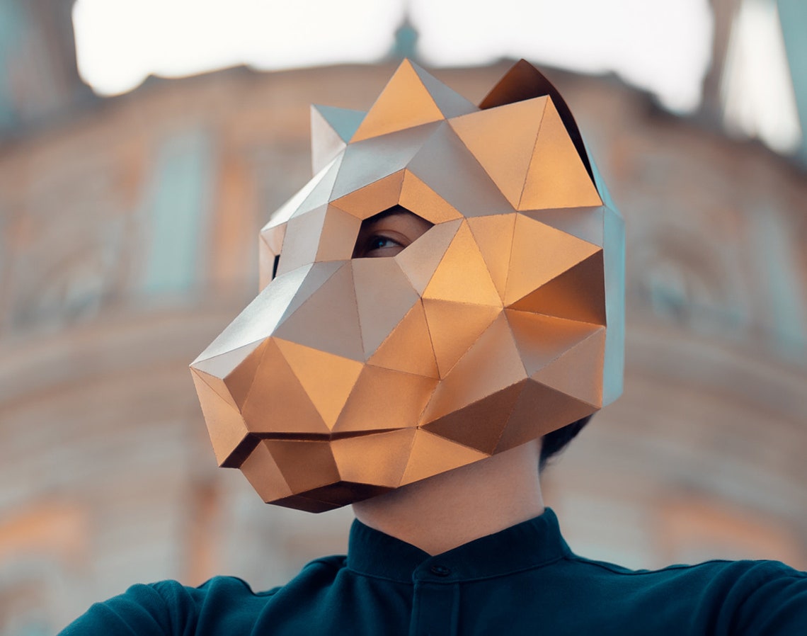 Máscara de León de Papel | Plantillas para imprimir, Máscara 3D ...