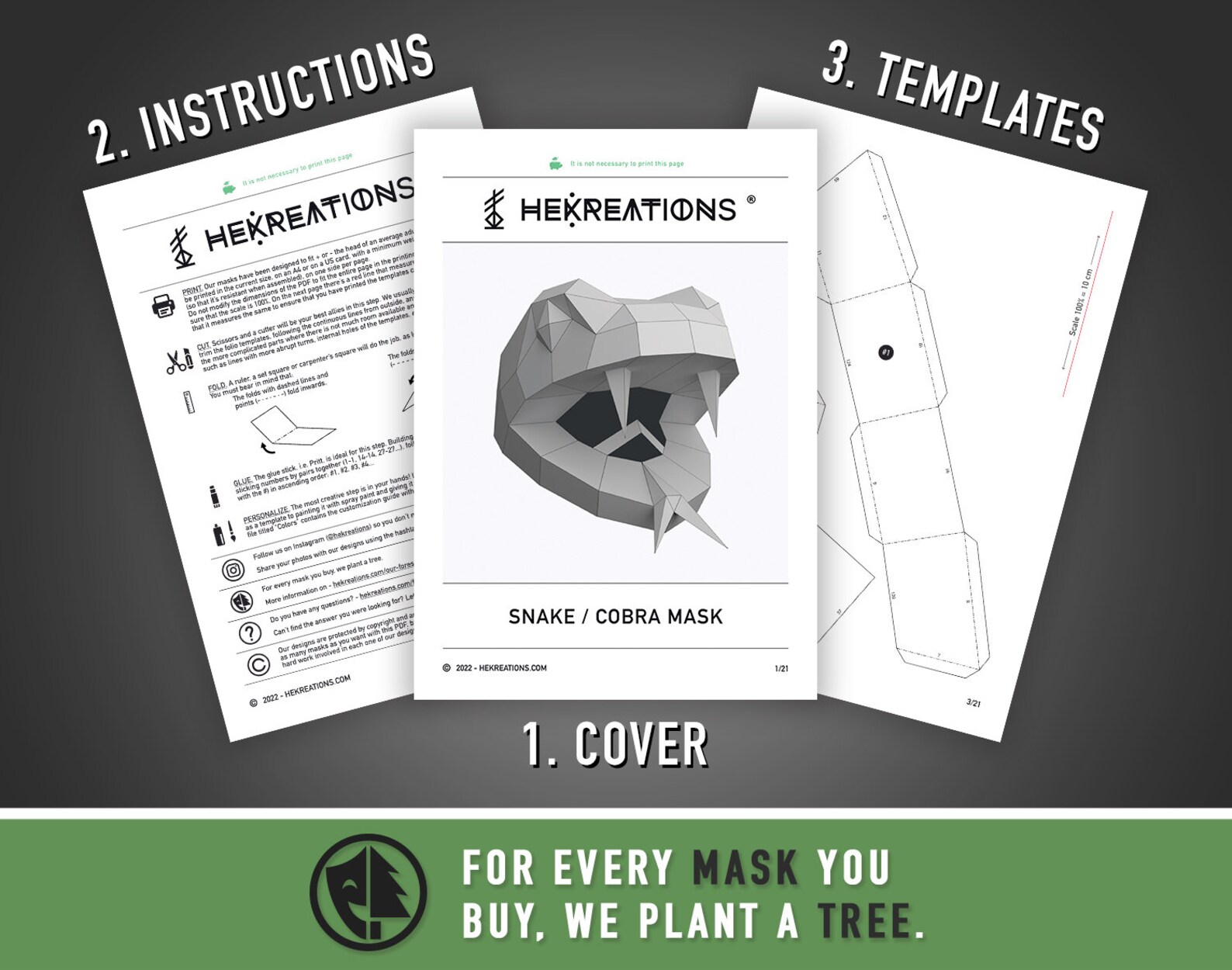 Snake Mask Cobra Mask DIY Paper Mask Printable Template - Etsy