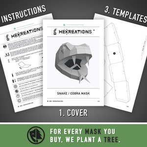 Snake Mask, Cobra Mask | DIY Paper Mask, Printable Template, Papercraft ...