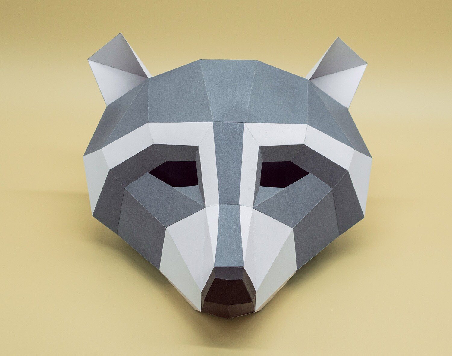Raccoon Mask | DIY Paper Mask, Printable Template, Papercraft, 3D Mask ...