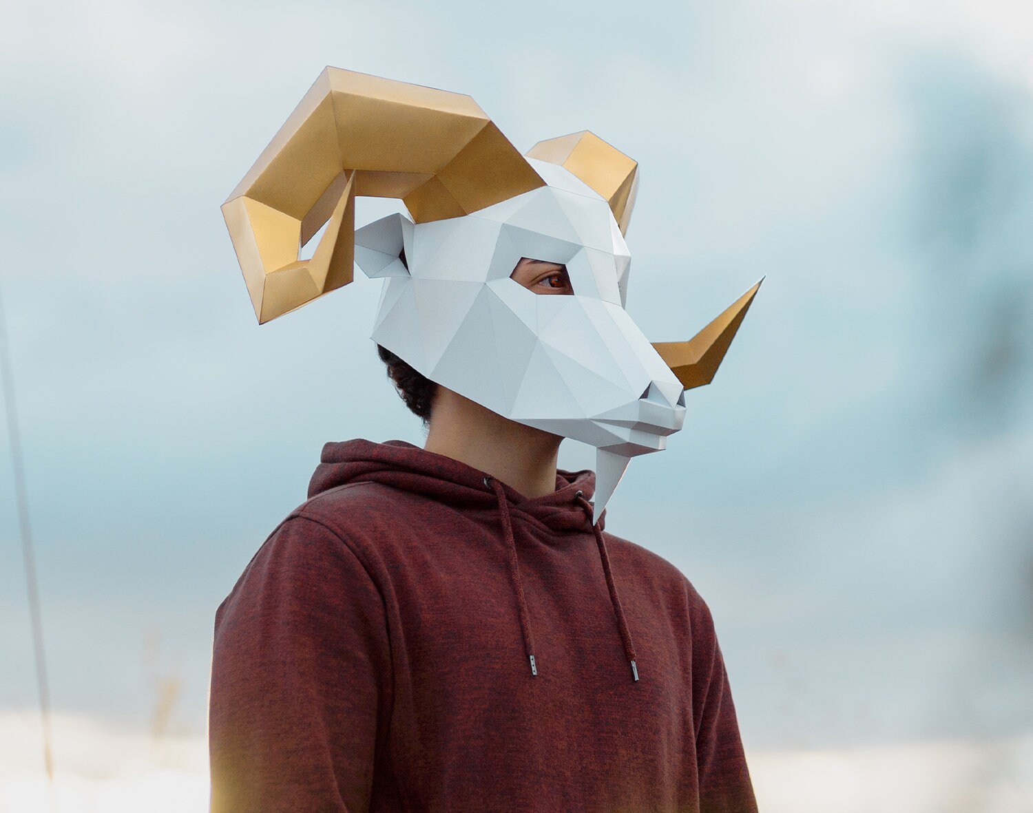 Goat Mask Ram Mask DIY Paper Mask Printable Template - Etsy Australia