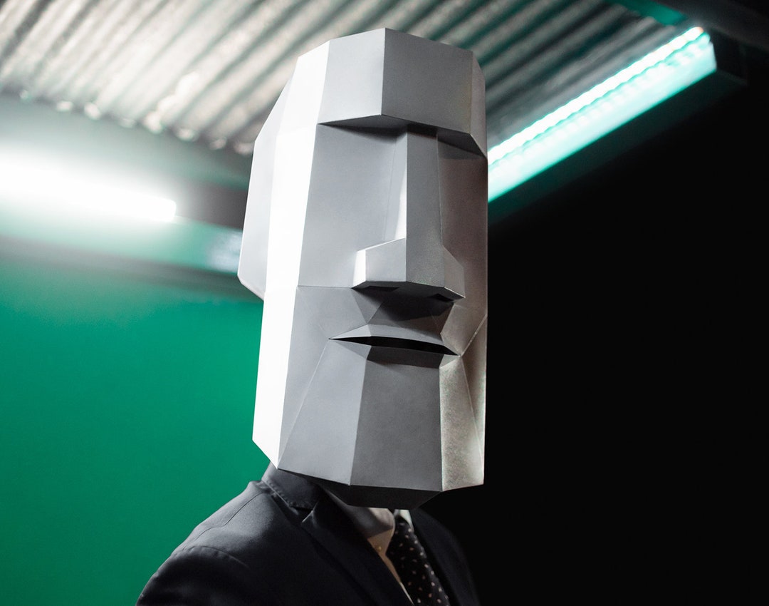 Moai Mask | DIY Paper Mask, Printable Template, Papercraft, 3D Mask ...