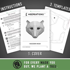 Raccoon Mask DIY Paper Mask, Printable Template, Papercraft, 3D Mask ...