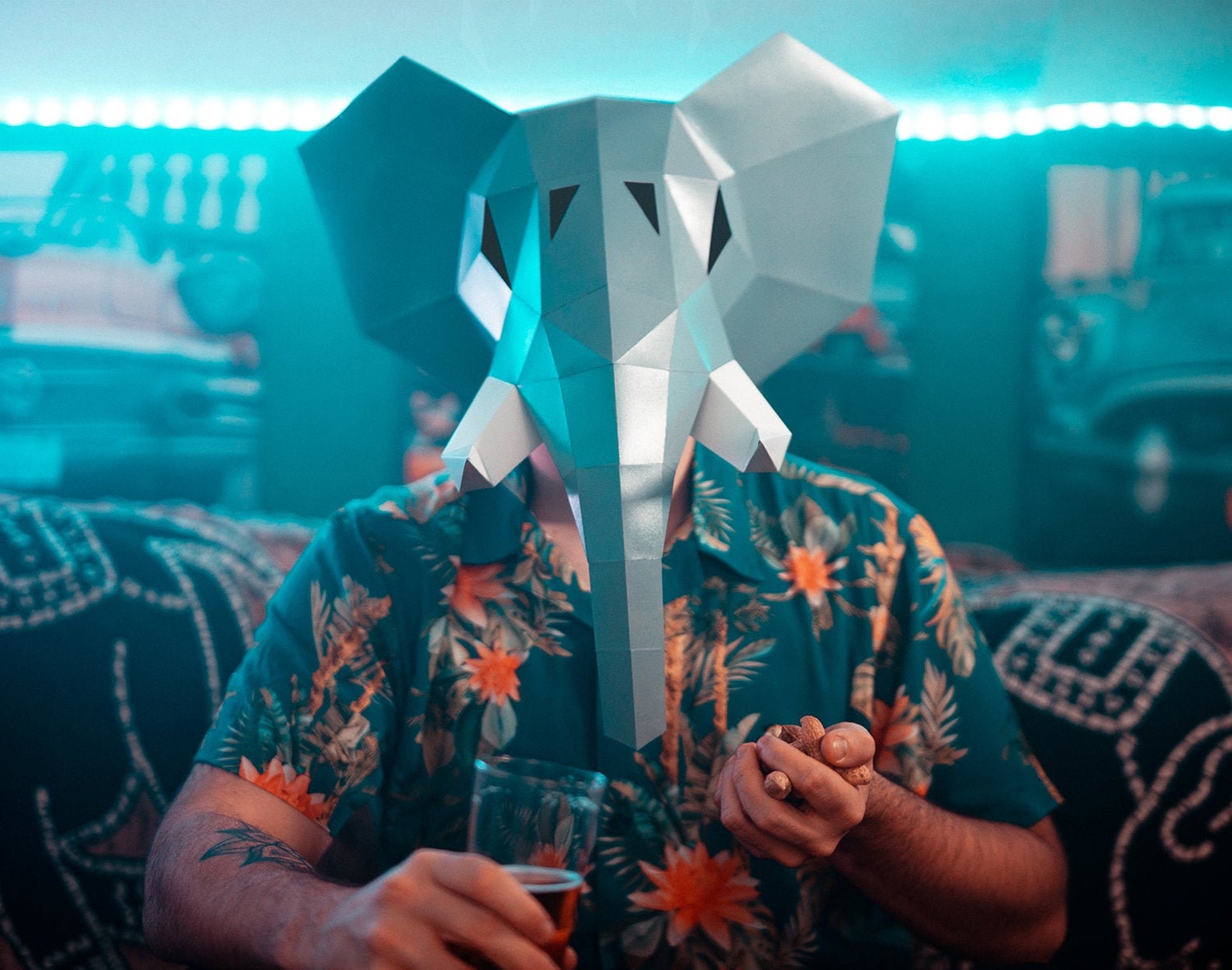 Elephant Mask | DIY Paper Mask, Printable Template, Papercraft, 3D Mask ...