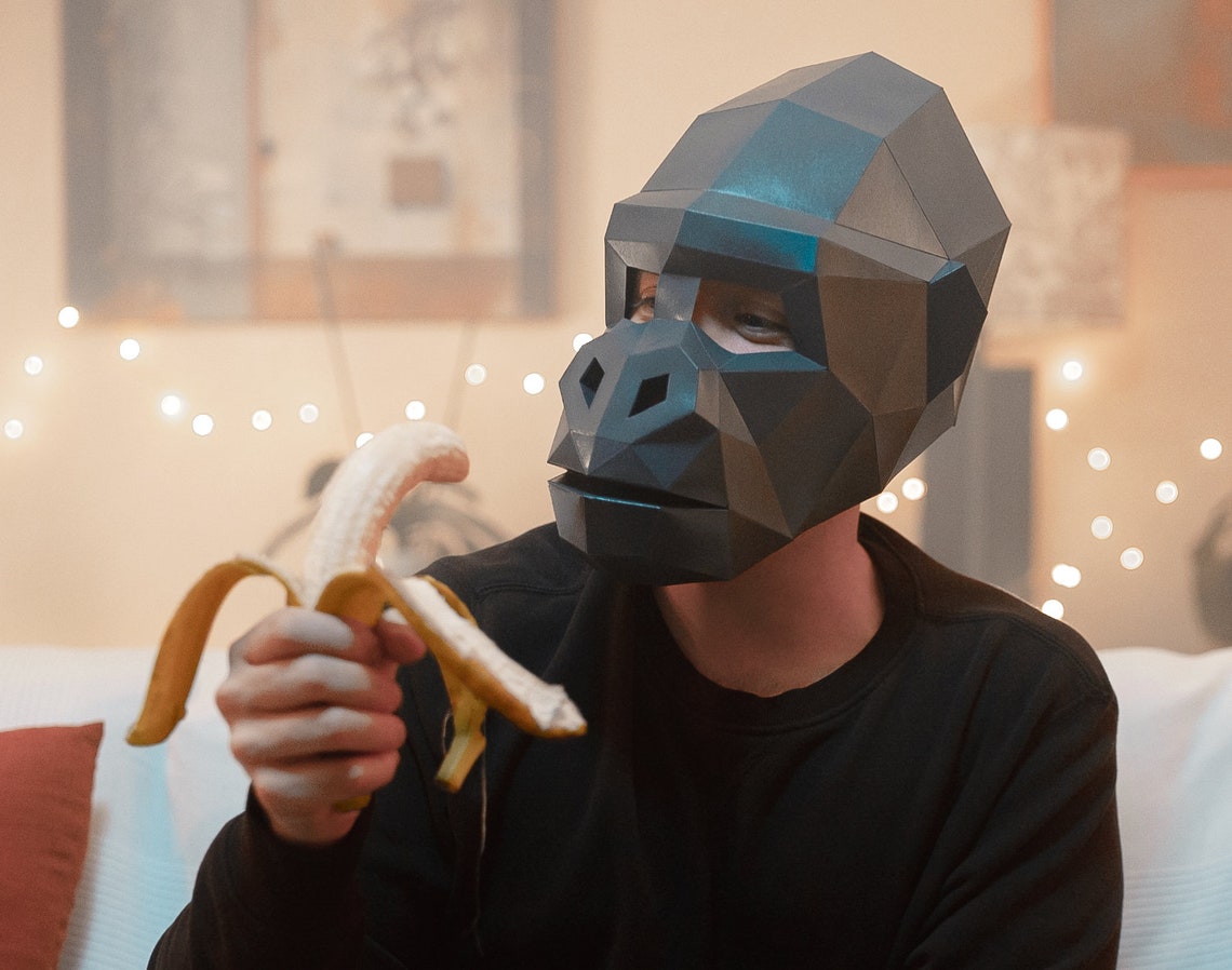 Gorilla Mask DIY Paper Mask Printable Template Papercraft | Etsy