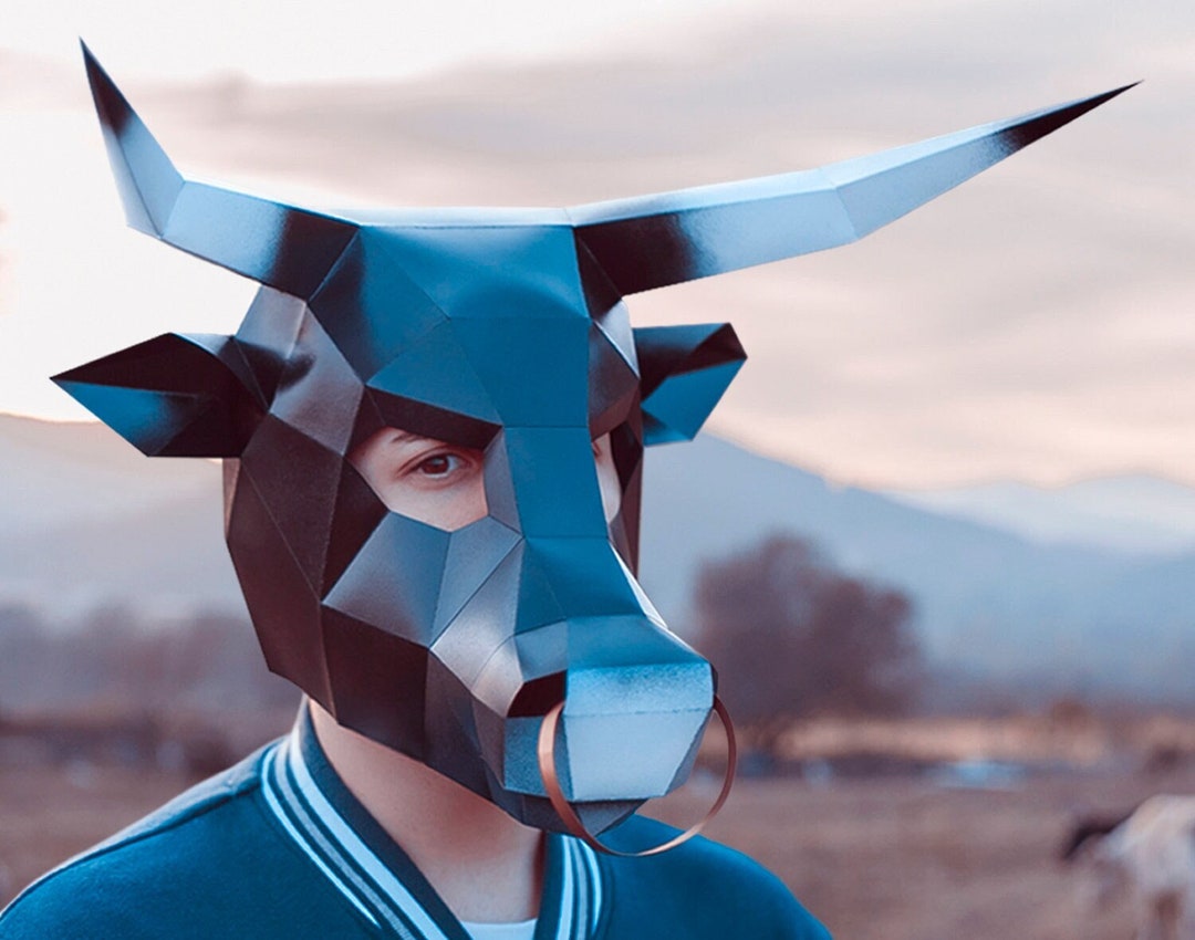 Bull Mask, Cow Mask | DIY Paper Mask, Printable Template, Papercraft ...