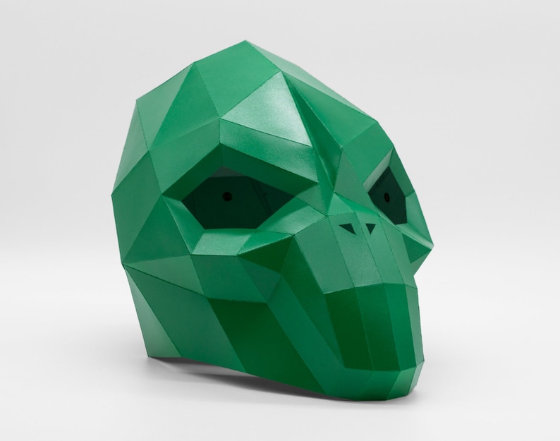 Alien Mask | DIY Paper Mask, Printable Template, Papercraft, 3D Mask ...