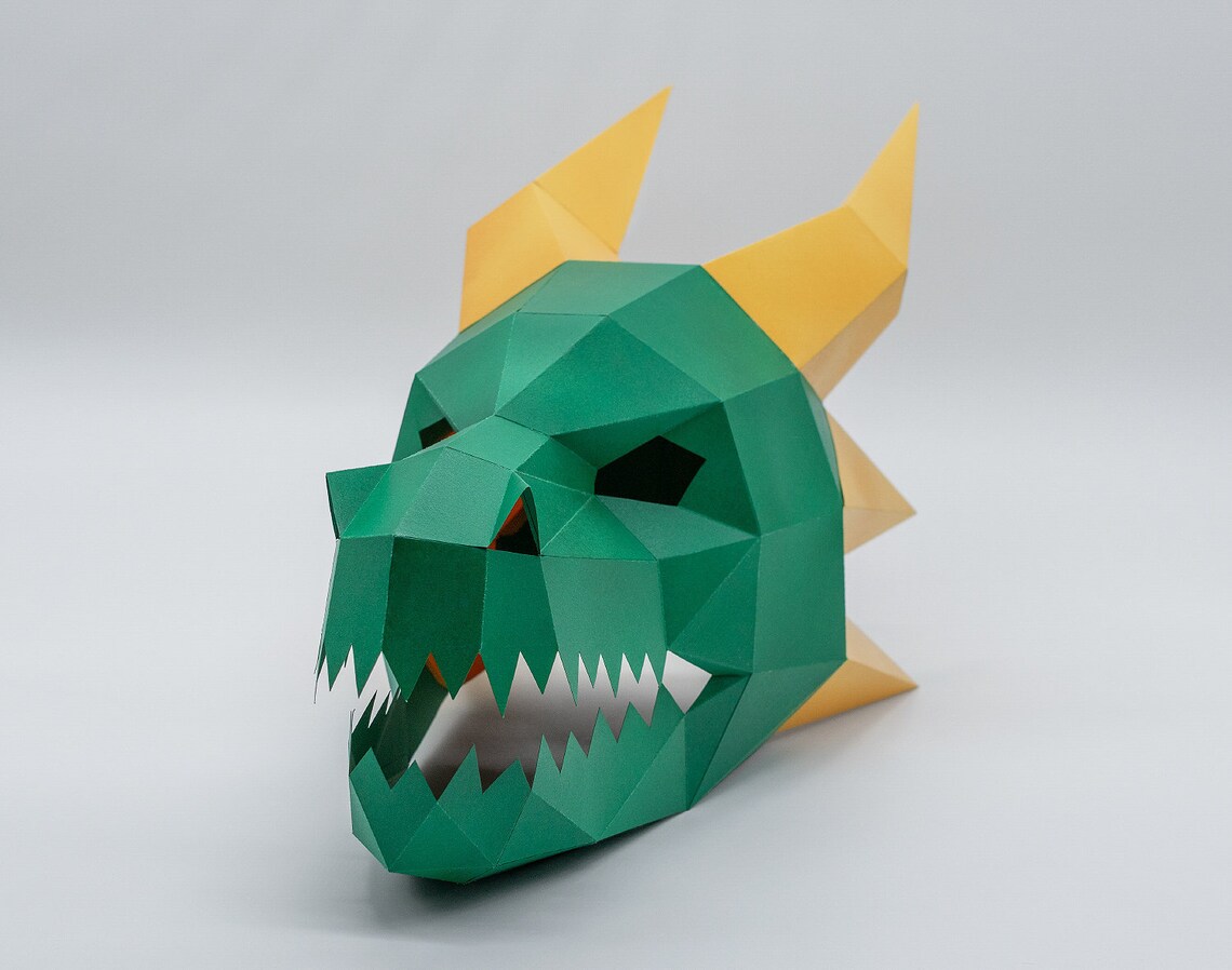 Dragon Mask DIY Paper Mask Printable Template Papercraft | Etsy Canada