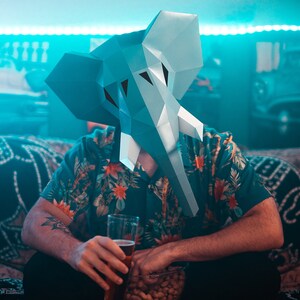 Elephant Mask | DIY Paper Mask, Printable Template, Papercraft, 3D Mask ...