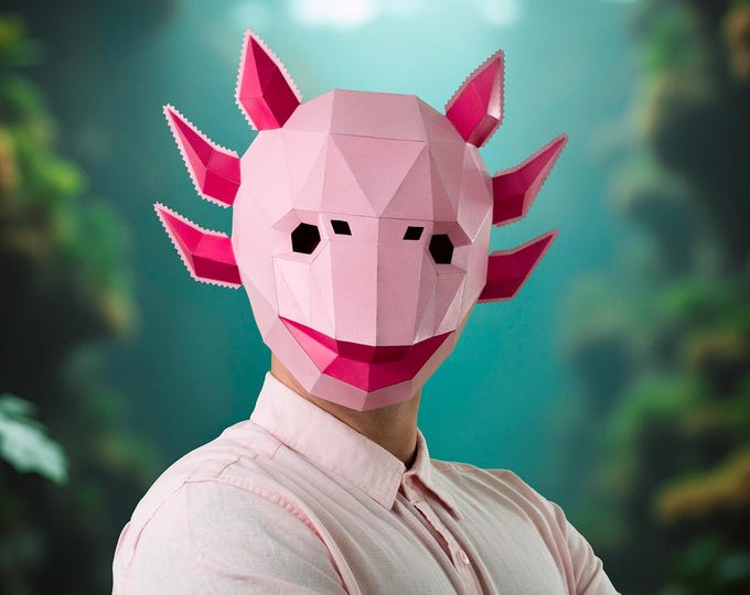 Axolotl Therian Mask - Etsy