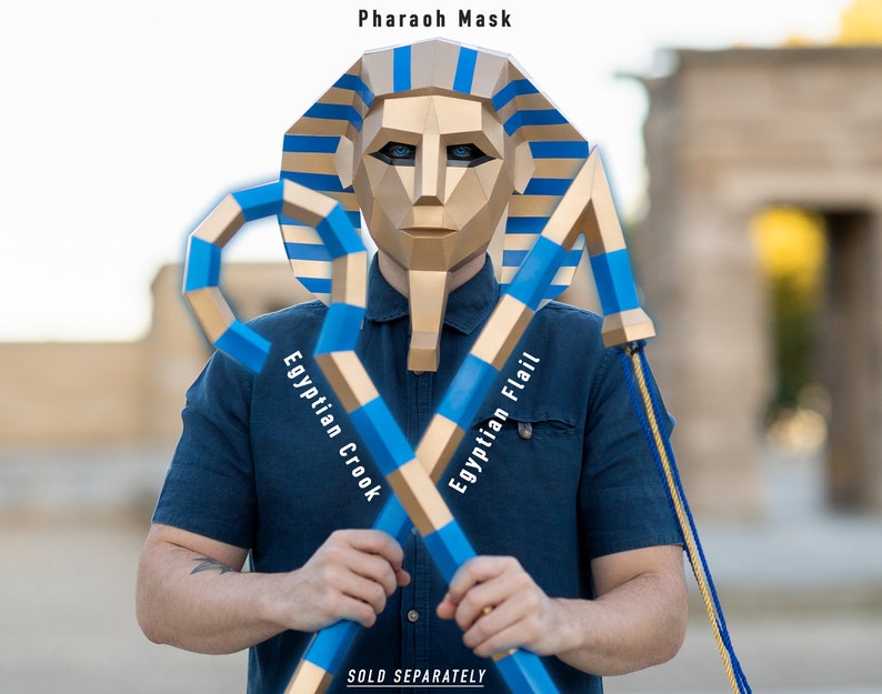 Tut Mask, Pharaoh Mask | DIY Paper Mask, Printable Template, Papercraft ...