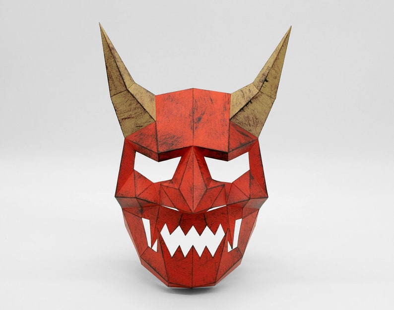 Japanese Demon Mask Oni Hannya DIY Paper Mask Printable - Etsy