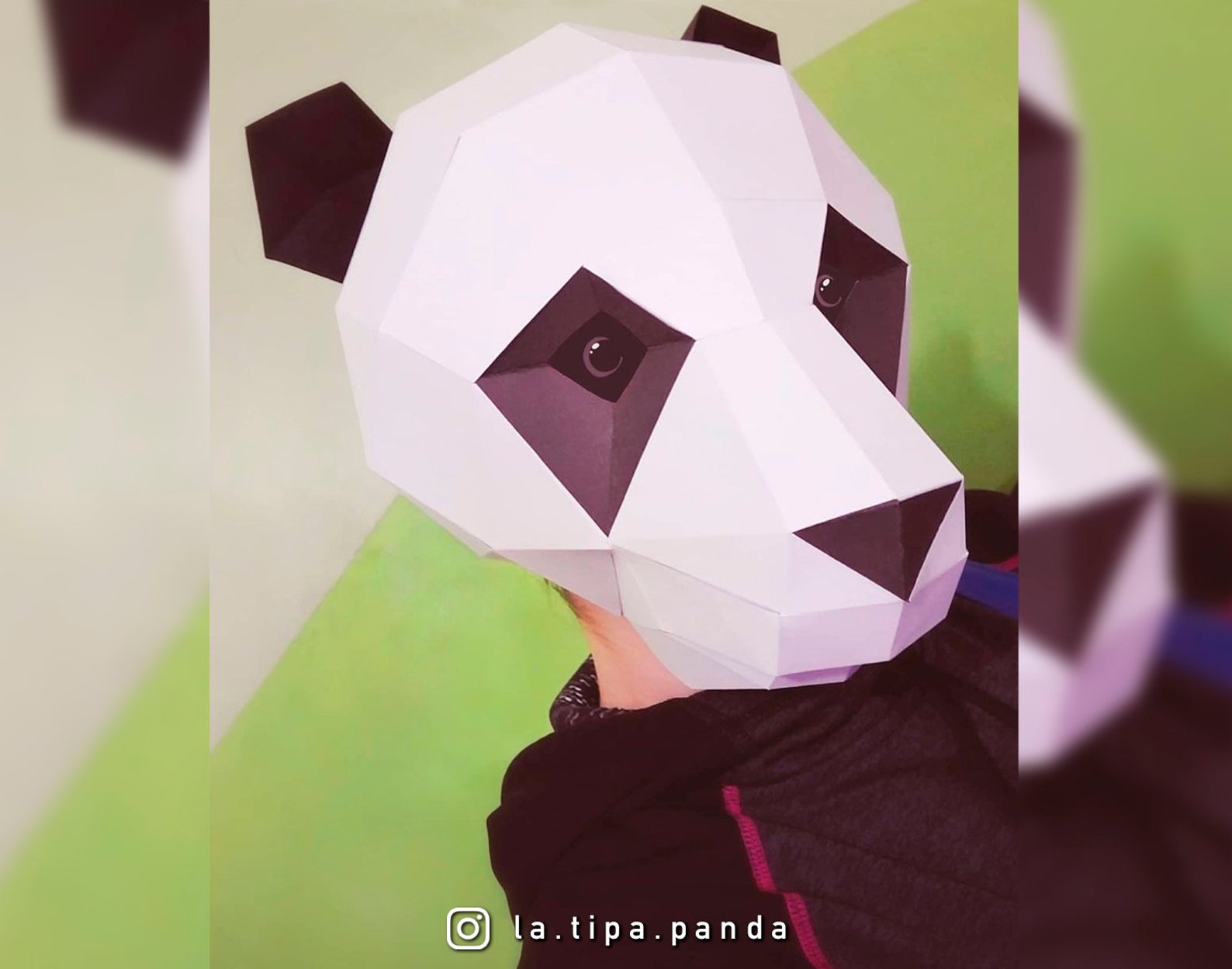 Panda Mask | DIY Paper Mask, Printable Template, Papercraft, 3D Mask ...
