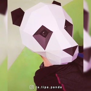 Panda Mask | DIY Paper Mask, Printable Template, Papercraft, 3D Mask ...