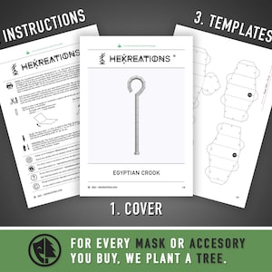Pharaoh Tut Costume Set | Mask + Crook + Flail | Printable Templates ...
