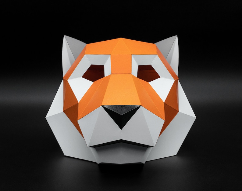 Tiger Mask | DIY Paper Mask, Printable Template, Papercraft, 3D Mask ...