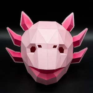 Axolotl Mask | DIY Paper Mask, Printable Template, Papercraft, 3D Mask ...