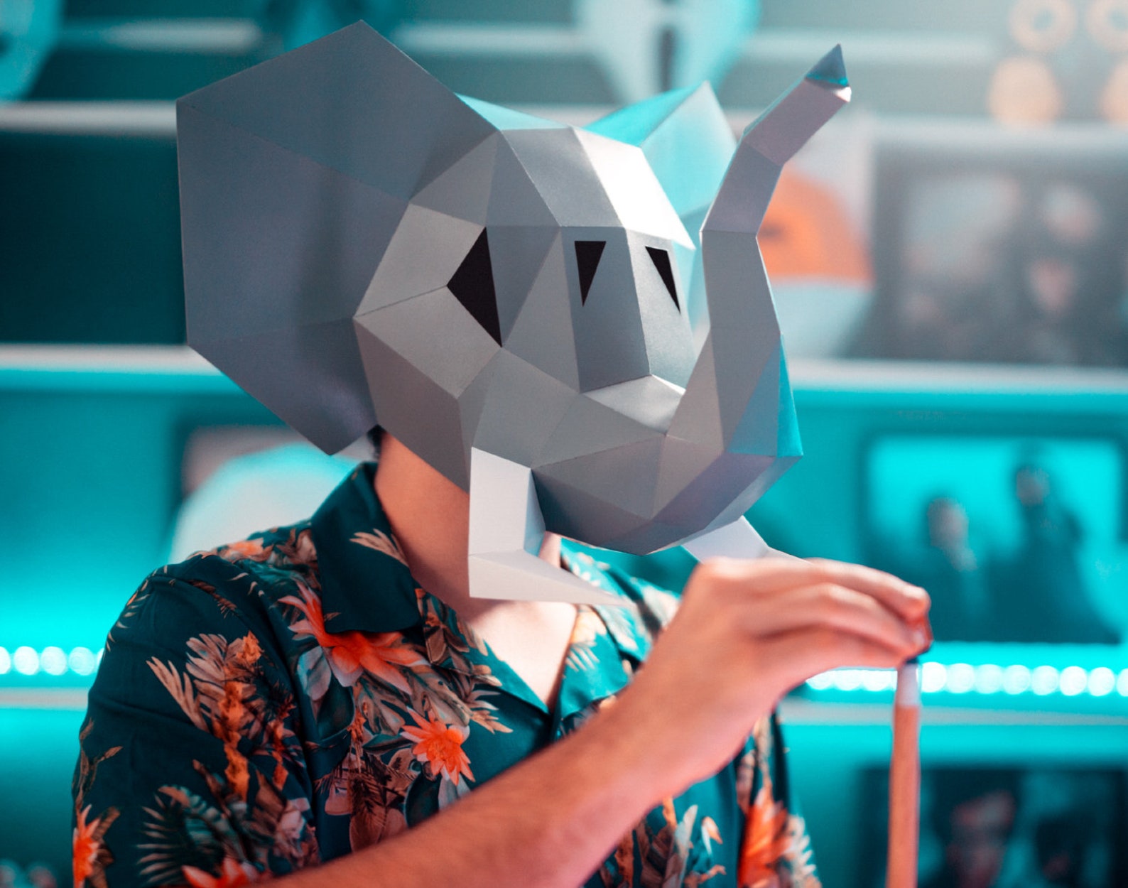 Elephant Mask | DIY Paper Mask, Printable Template, Papercraft, 3D Mask ...