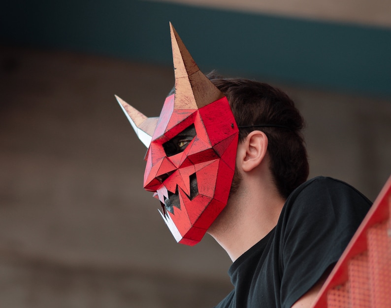 Japanese Demon Mask Oni Hannya DIY Paper Mask Printable - Etsy