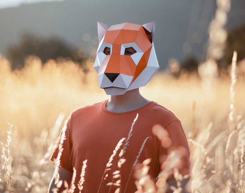 Tiger Mask | DIY Paper Mask, Printable Template, Papercraft, 3D Mask ...