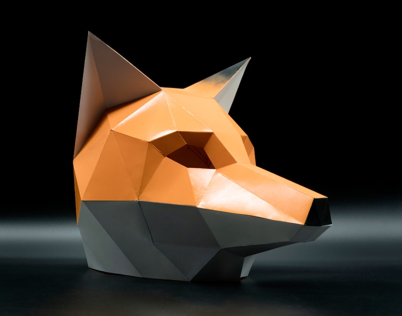 Fox Mask | DIY Paper Mask, Printable Template, Papercraft, 3D Mask ...