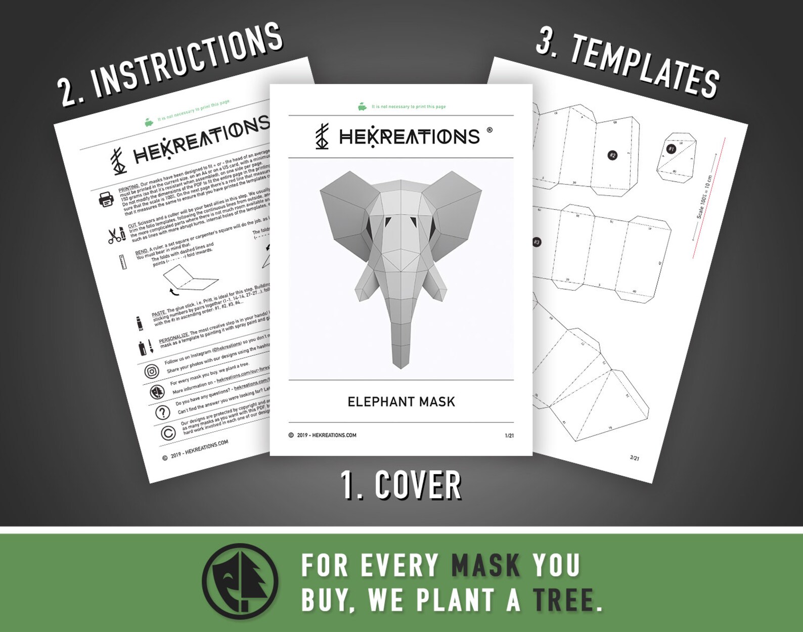 Elephant Mask DIY Paper Mask Printable Template - Etsy
