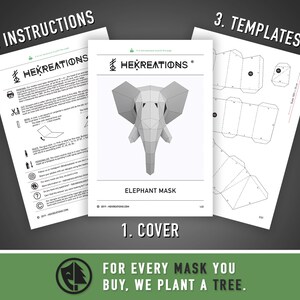 Elephant Mask | DIY Paper Mask, Printable Template, Papercraft, 3D Mask ...