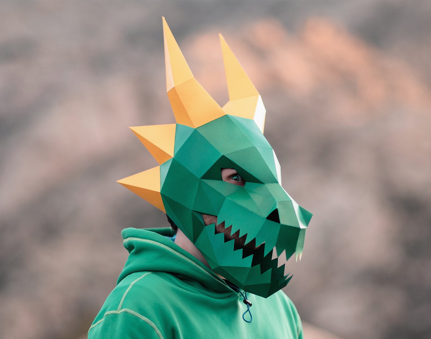 Dragon Mask | DIY Paper Mask, Printable Template, Papercraft, 3D Mask ...