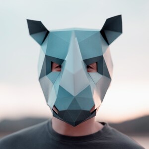 Rhino Mask | DIY Paper Mask, Printable Template, Papercraft, 3D Mask ...