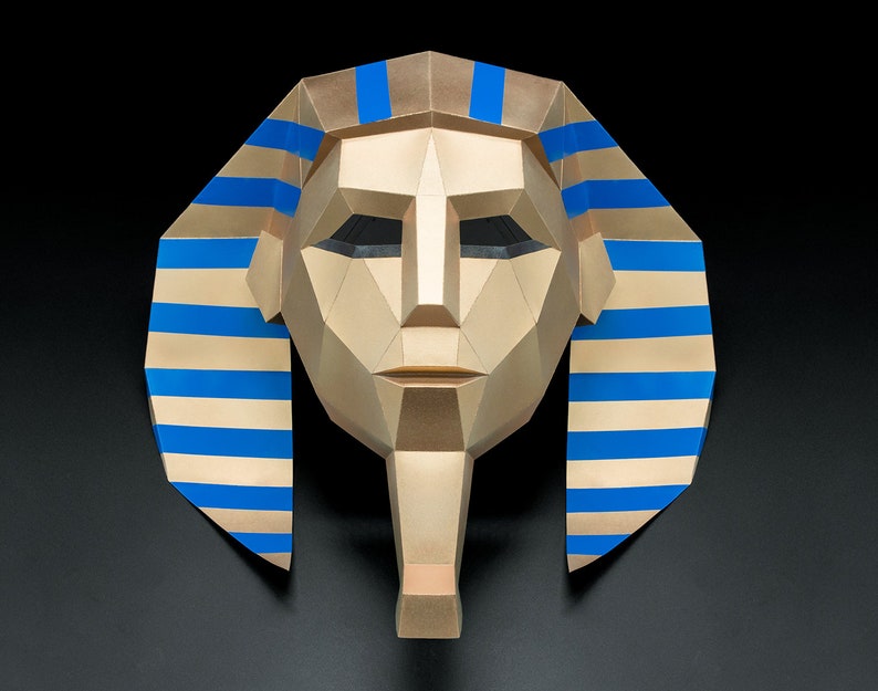 Tut Mask, Pharaoh Mask | DIY Paper Mask, Printable Template, Papercraft ...