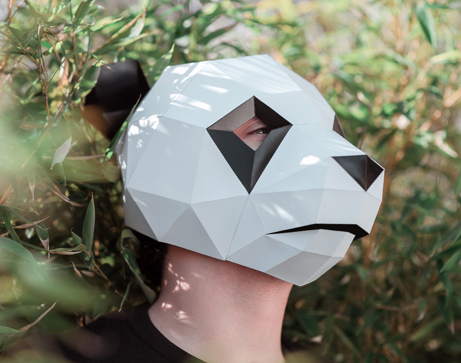 Panda Mask | DIY Paper Mask, Printable Template, Papercraft, 3D Mask ...