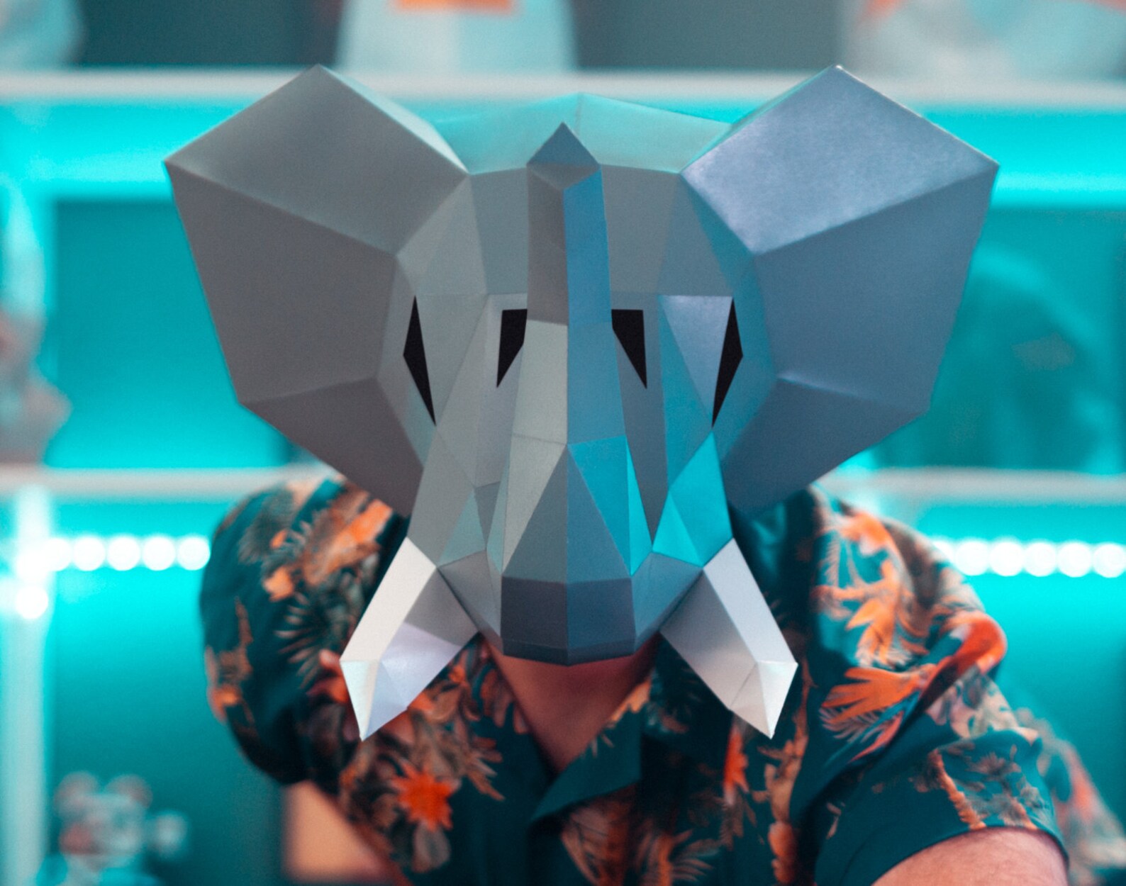 Elephant Mask | DIY Paper Mask, Printable Template, Papercraft, 3D Mask ...