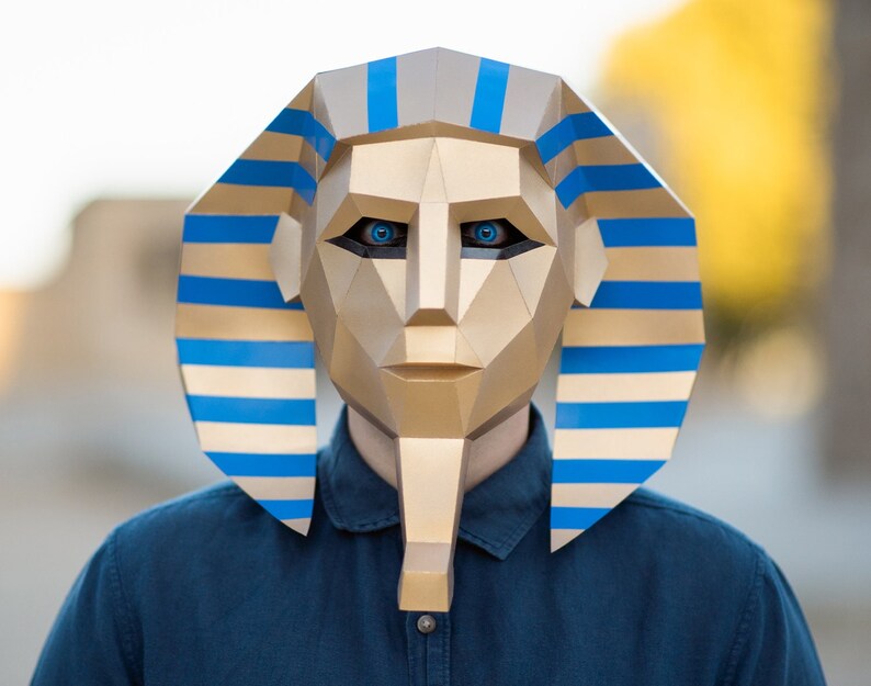 Tut Mask Pharaoh Mask DIY Paper Mask Printable Template - Etsy