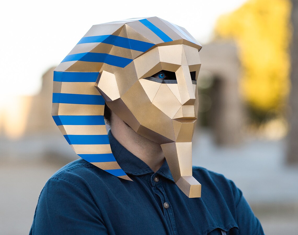 Tut Mask Pharaoh Mask DIY Paper Mask Printable Template - Etsy
