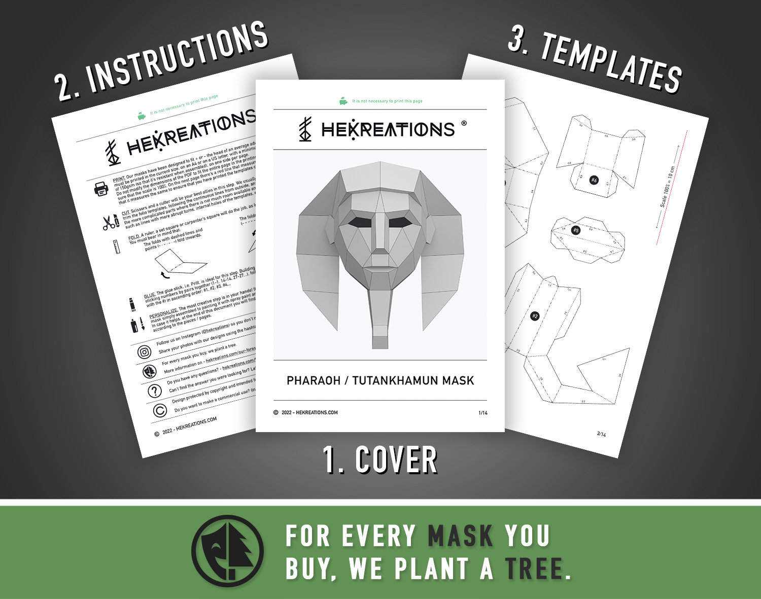 Tut Mask Pharaoh Mask DIY Paper Mask Printable Template - Etsy