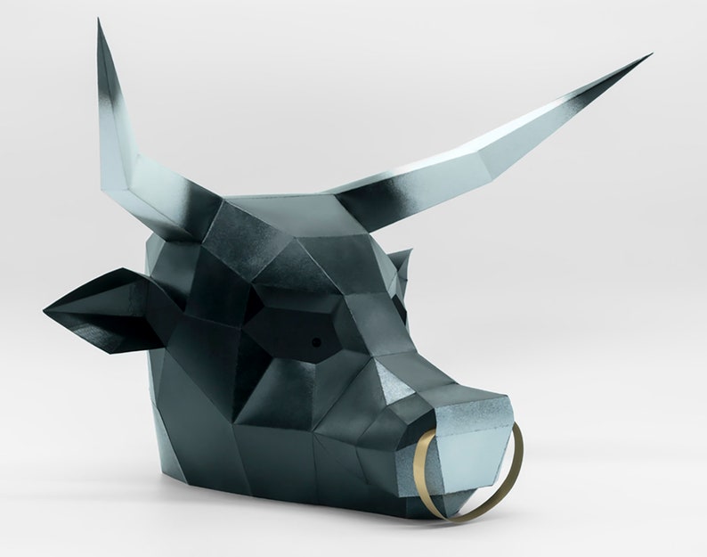 Bull Mask Cow Mask DIY Paper Mask Printable Mask Polygon | Etsy