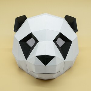 Panda Mask | DIY Paper Mask, Printable Template, Papercraft, 3D Mask ...