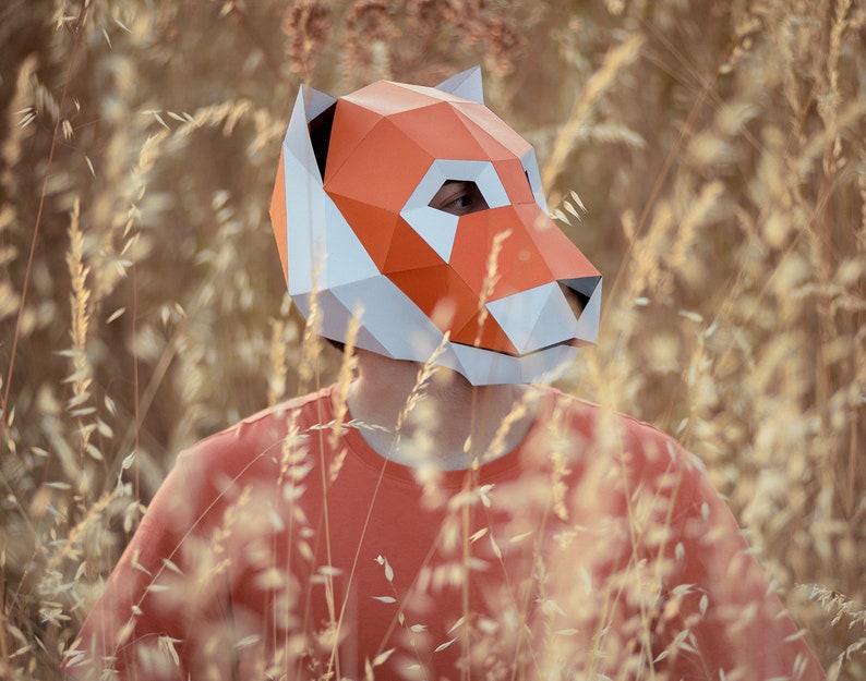 Tiger Mask | DIY Paper Mask, Printable Template, Papercraft, 3D Mask ...