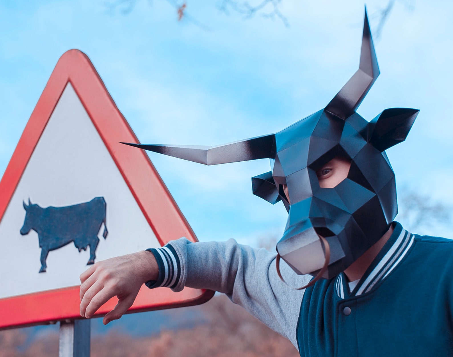 Bull Mask, Cow Mask DIY Paper Mask, Printable Template, Papercraft, 3D ...