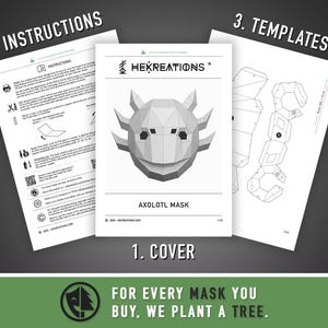 Axolotl Mask | DIY Paper Mask, Printable Template, Papercraft, 3D Mask ...