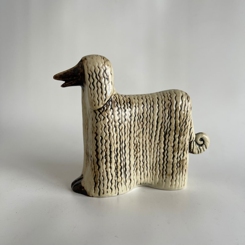 Vintage MCM Lisa Larson Afghan Dog Ceramic Figurine - Etsy